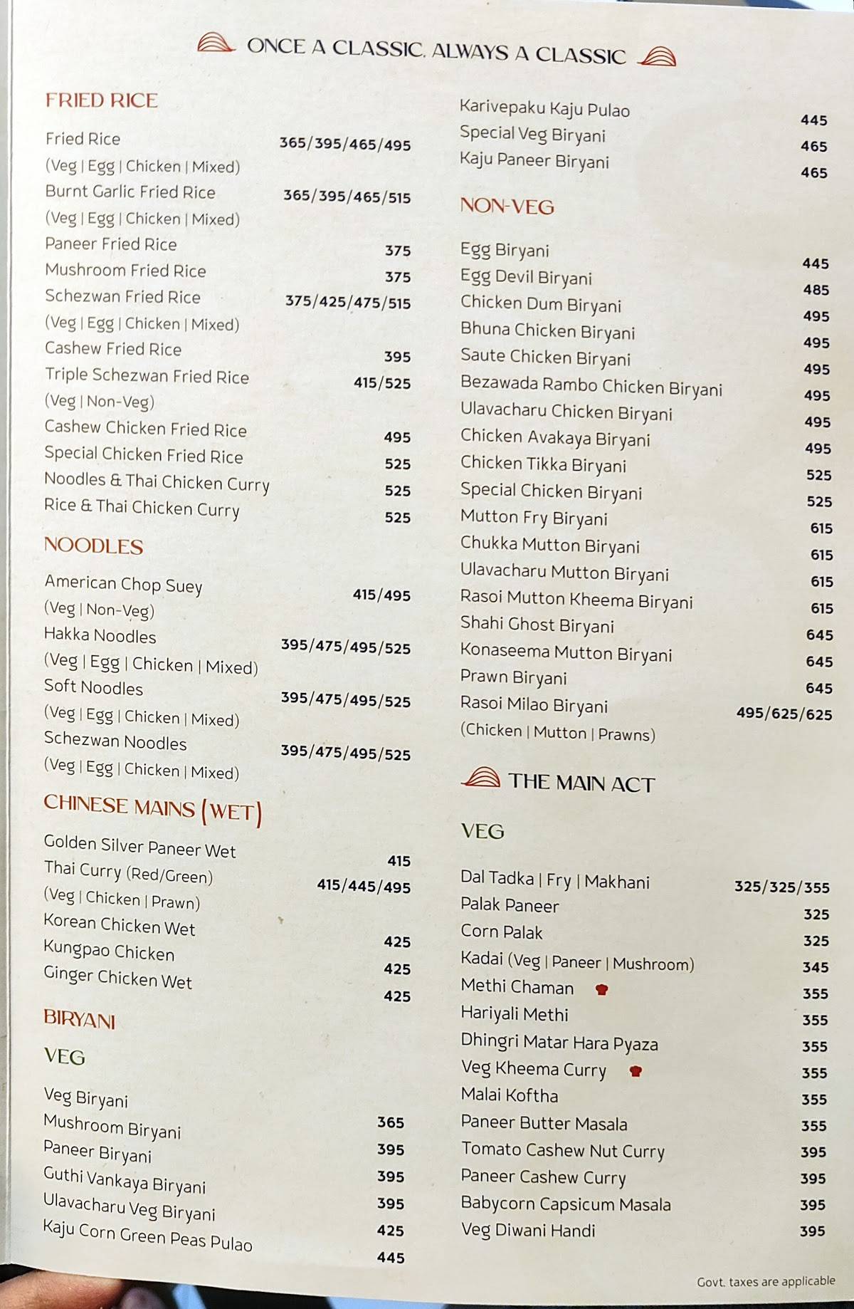 Menu at IGURU Banquets & Restaurant, Hyderabad