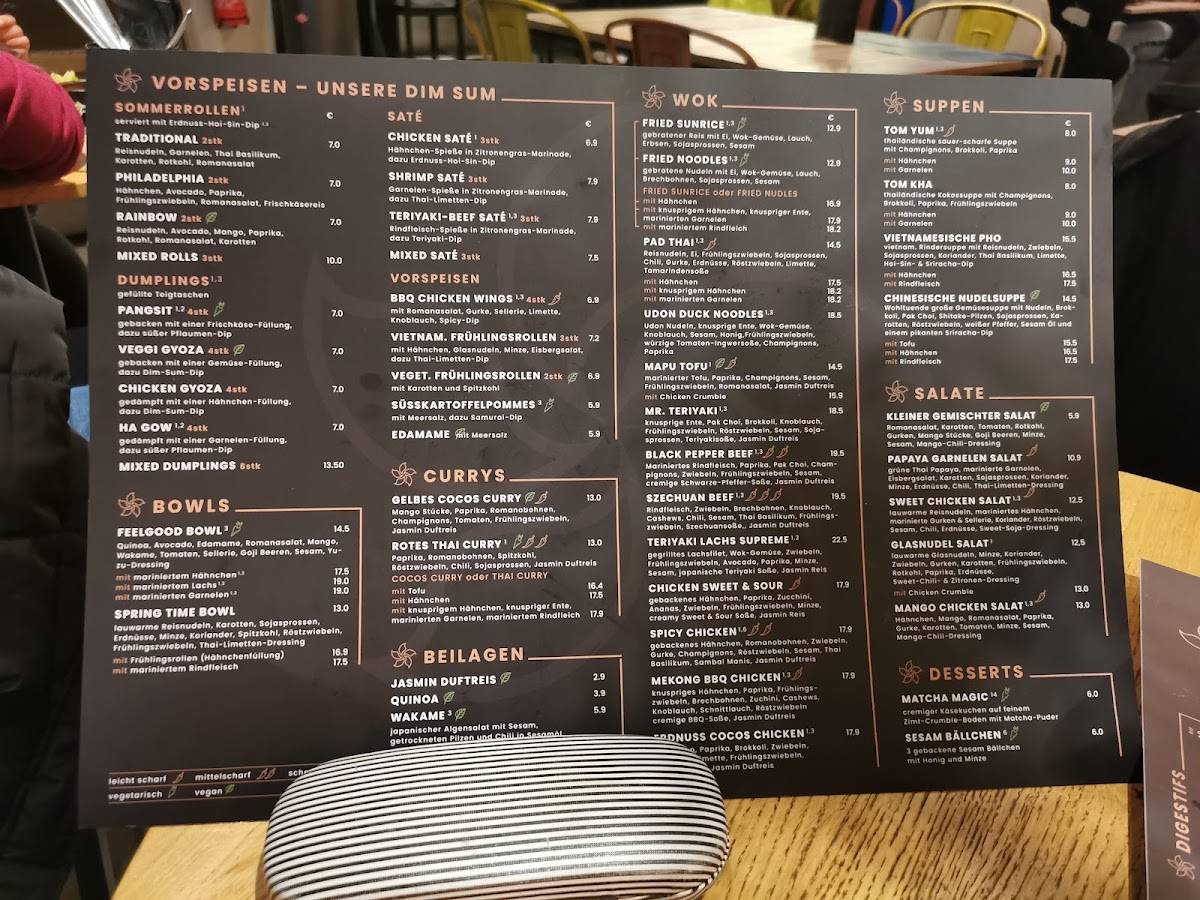 Speisekarte von IZU asian bistro restaurant, Frankfurt am Main