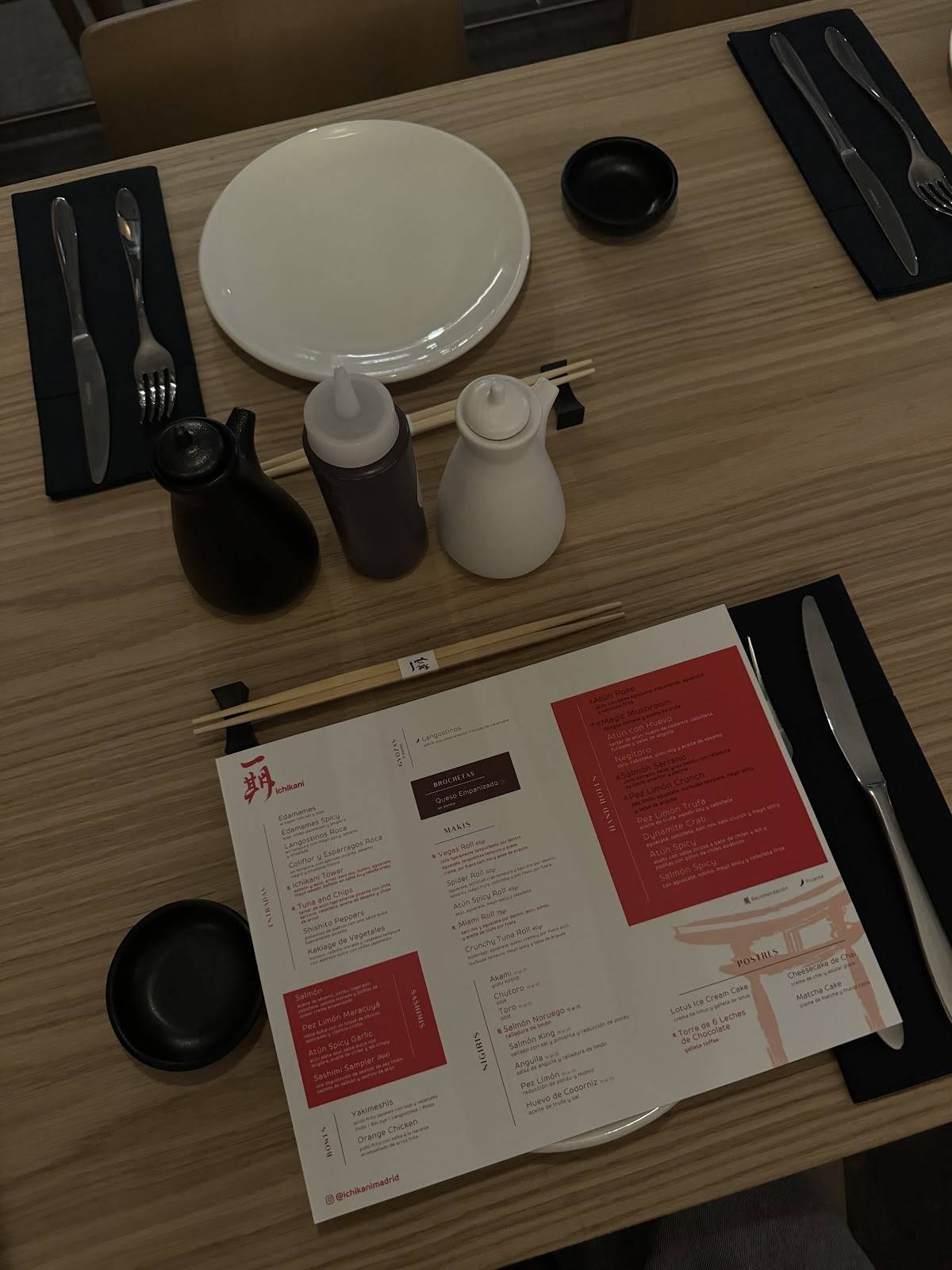 Carta del restaurante Ichikani Madrid, Madrid