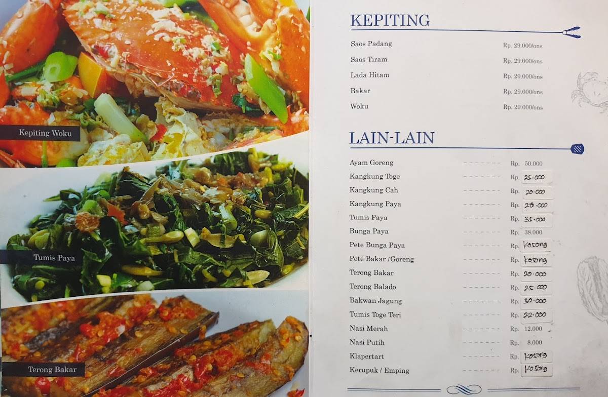 Menu at Ikan Bakar Manado restaurant, Jakarta, Jl. Bungur Besar Raya No ...