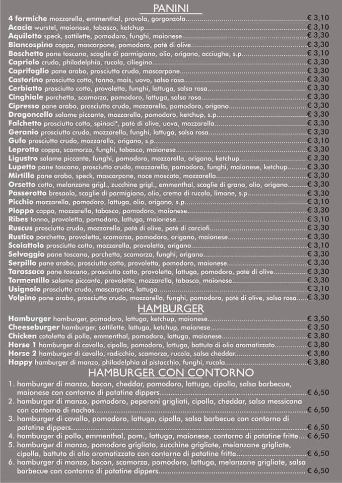 Menu da Il Boschetto ristorante, Caltanissetta