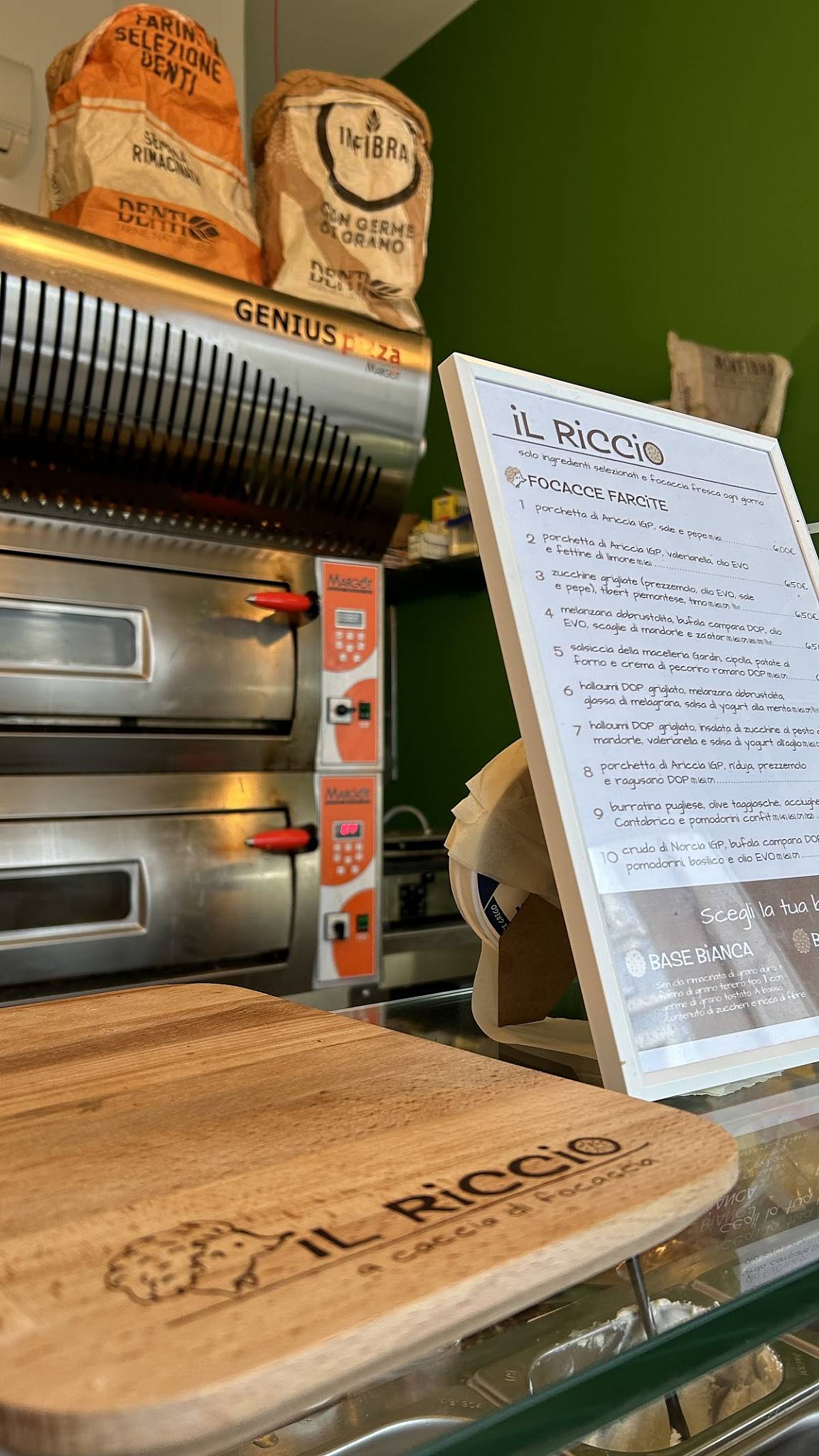 Menu da Il Riccio a caccia di focaccia, Padova