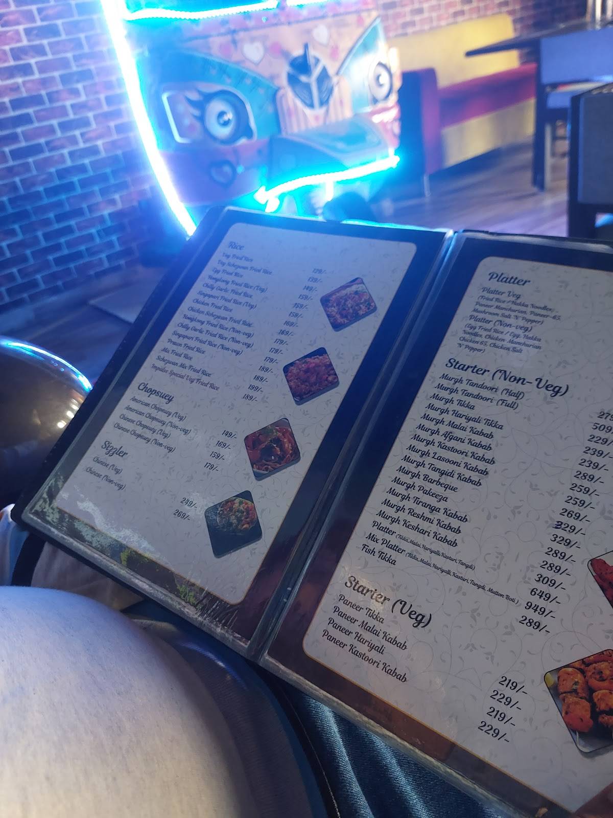 Menu at Impulse Restro, Bhubaneswar