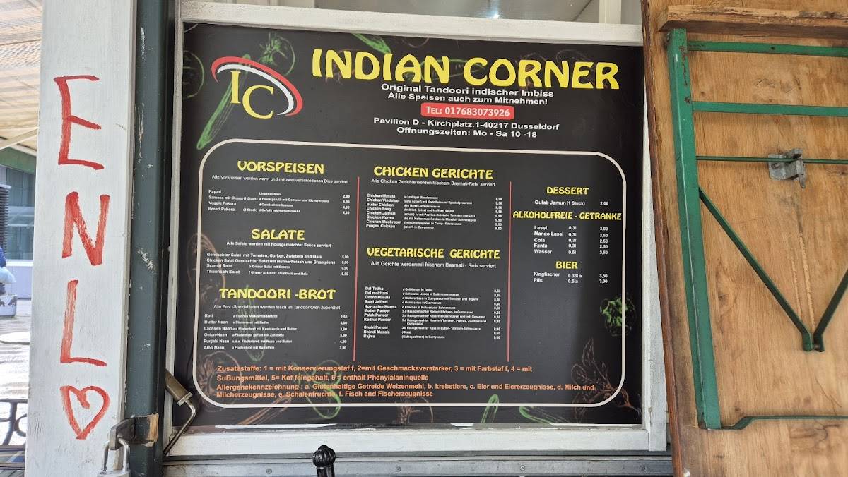 Speisekarte von Indian Corner restaurant, Düsseldorf