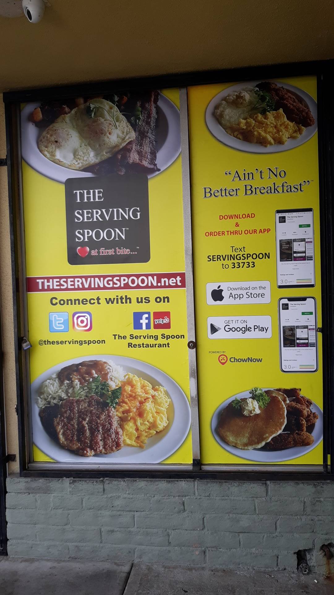 Menu at The Serving Spoon restaurant, Inglewood