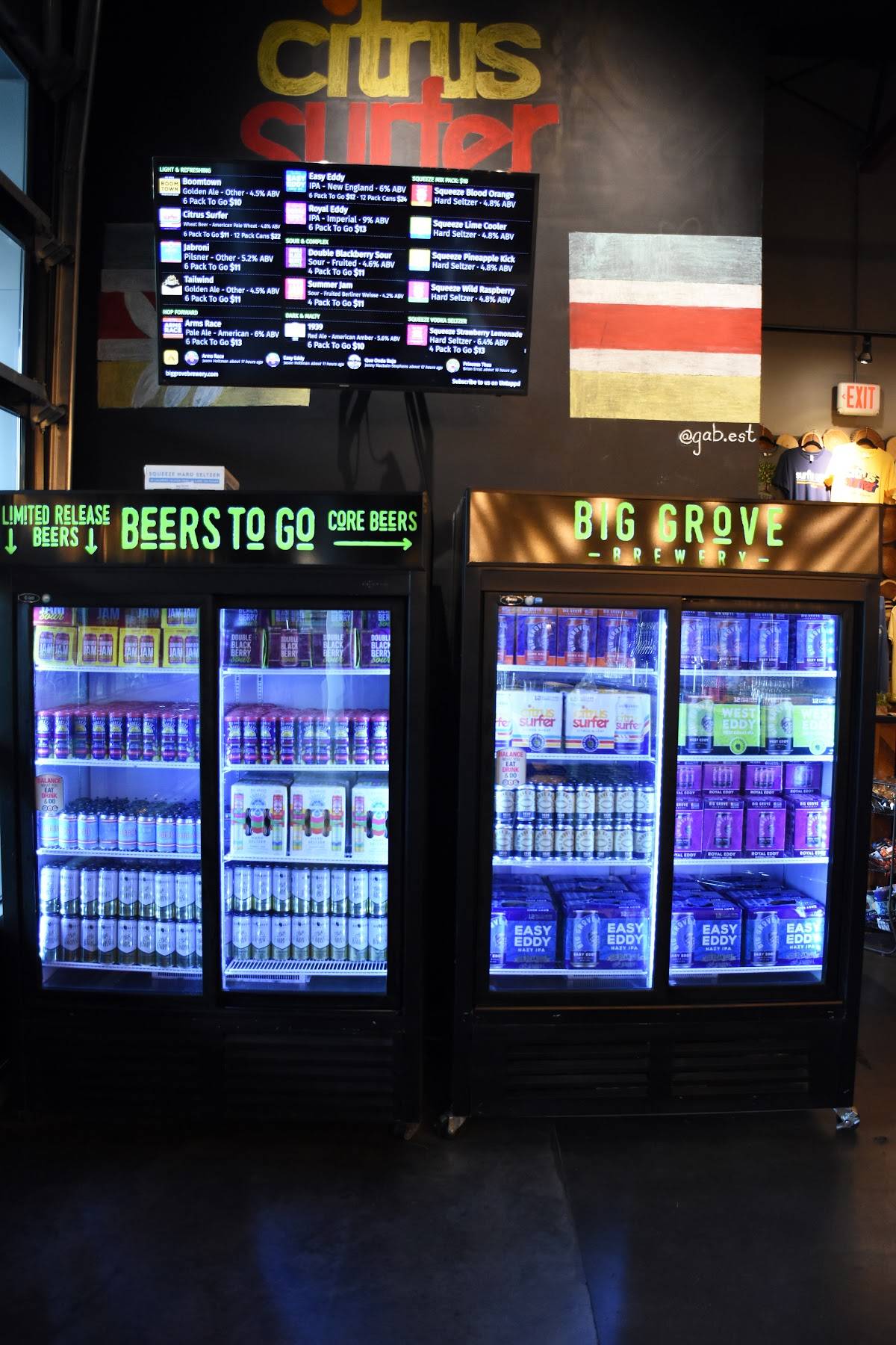 Menu at Big Grove Brewery & Taproom restaurant, Iowa City