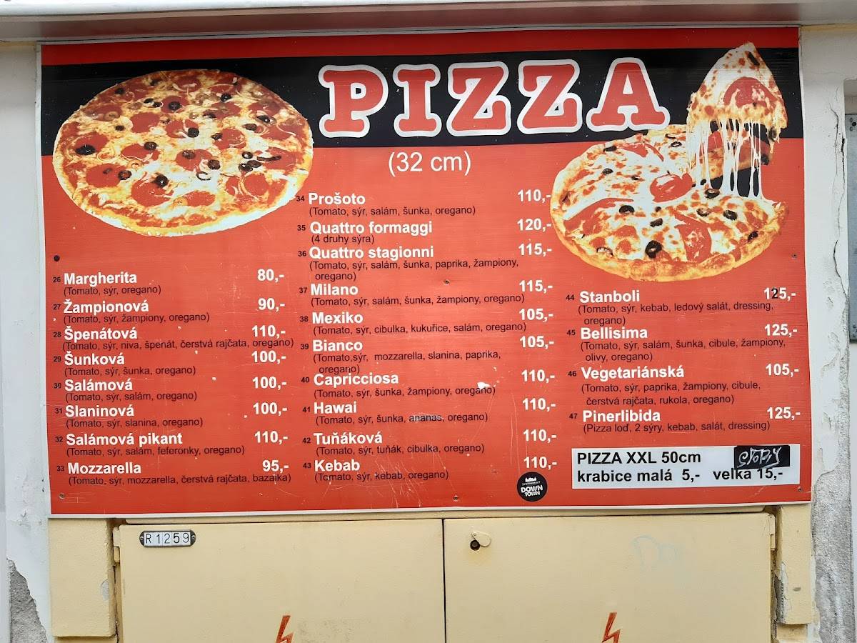 Menu at Istanbul Doner Kebab pizzeria, Příbram