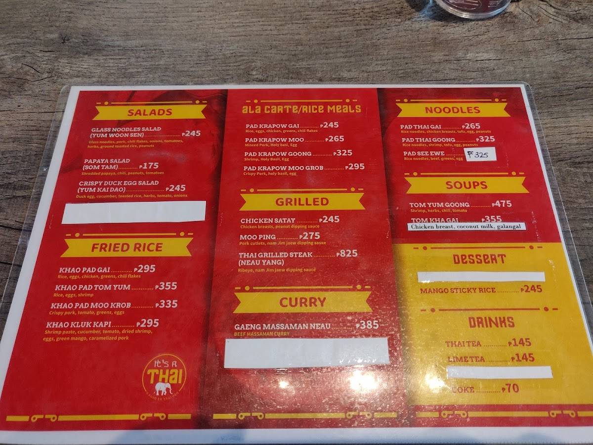 Menu at It's a Thai - Calamba restaurant, Calamba