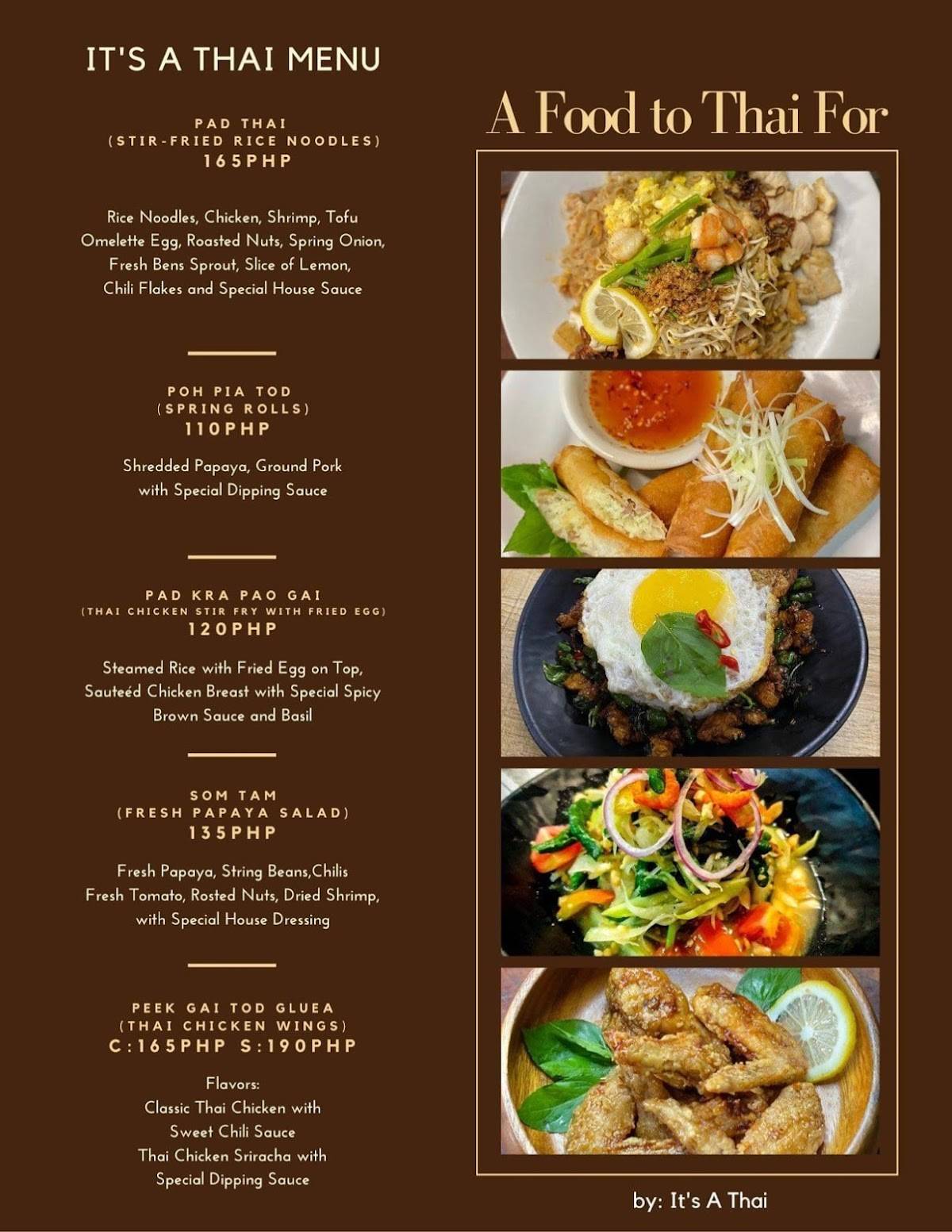 Menu at It's a Thai - Calamba restaurant, Calamba
