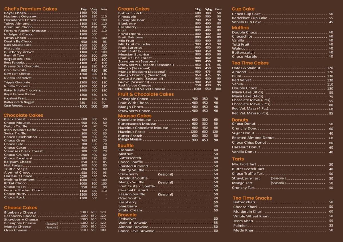 Menu at JEDEN THE CAKE EXPERT CHEMBUR, Mumbai