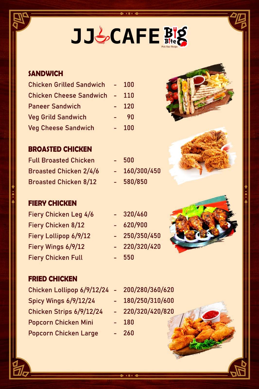 Menu at JJ CAFE & DHABA, Tada, Chennai - Kolkata Hwy