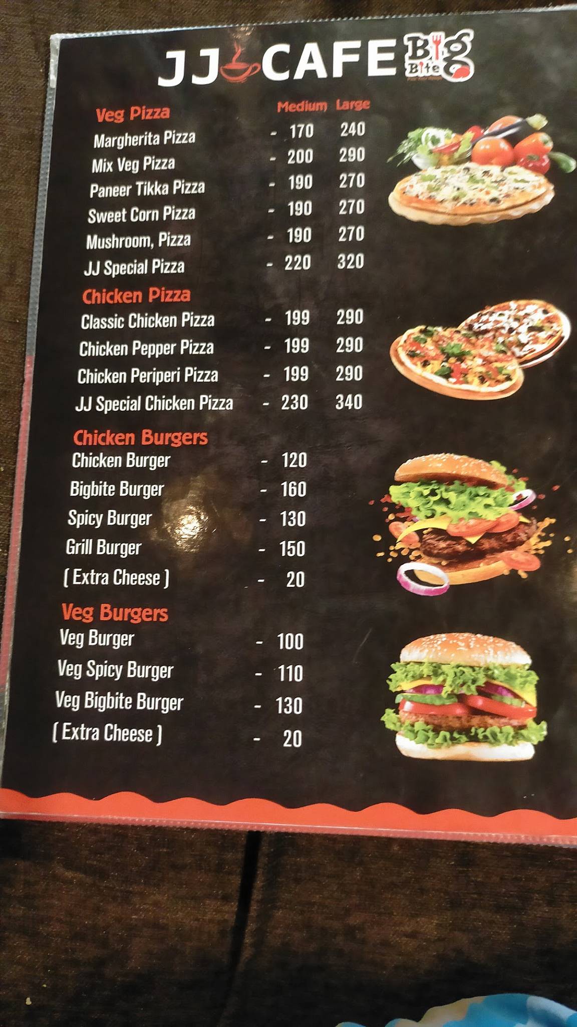 Menu at JJ CAFE, Tada, Chennai - Kolkata Hwy