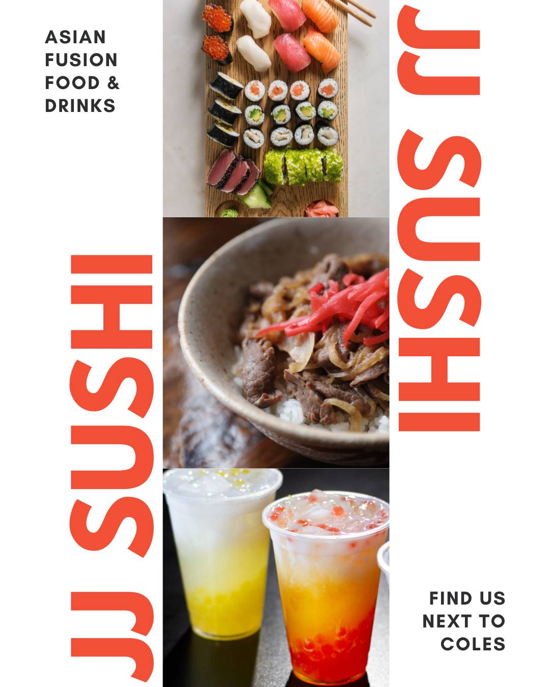 Menu at JJ Sushi restaurant, Nambour