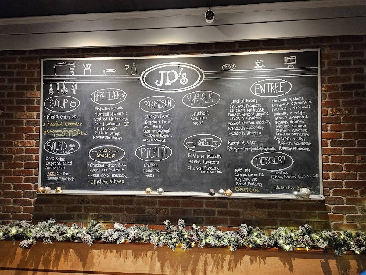 Menu at JP's Bistro restaurant, Falmouth, 204 US-1