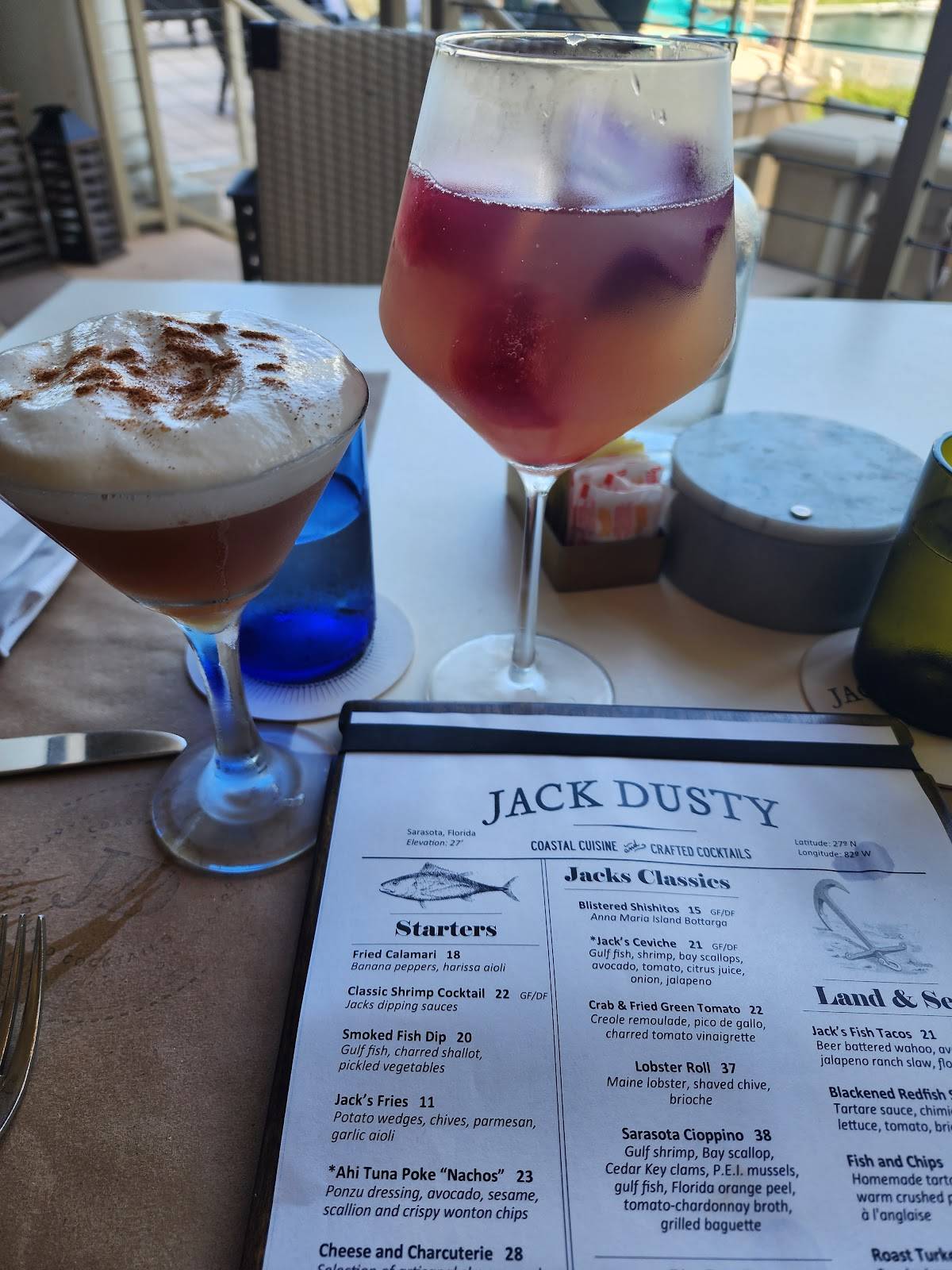 Menu at Jack Dusty pub & bar, Sarasota, Ritz Carlton Dr