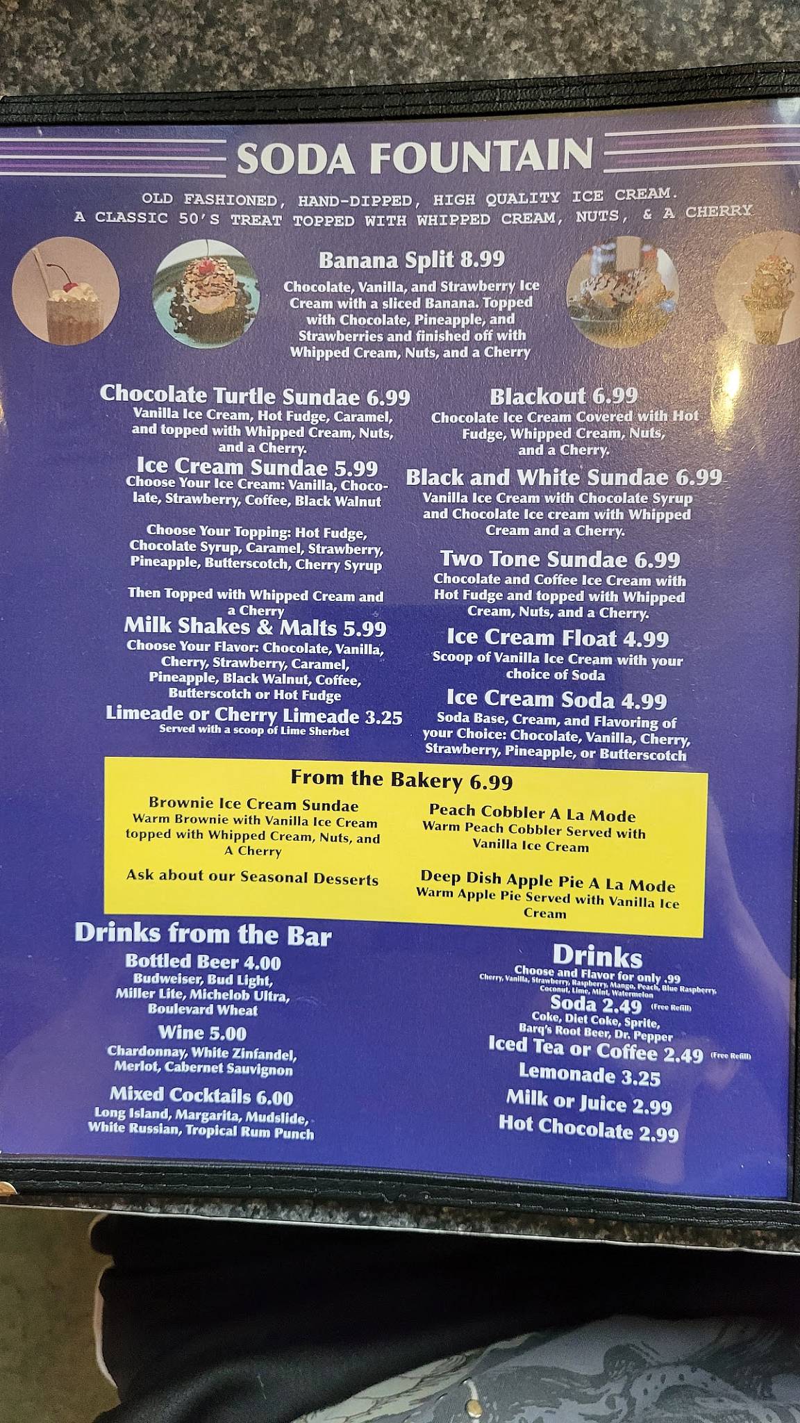 Menu at Jackie B. Goode's Uptown Cafe and Dinner Theater, Branson