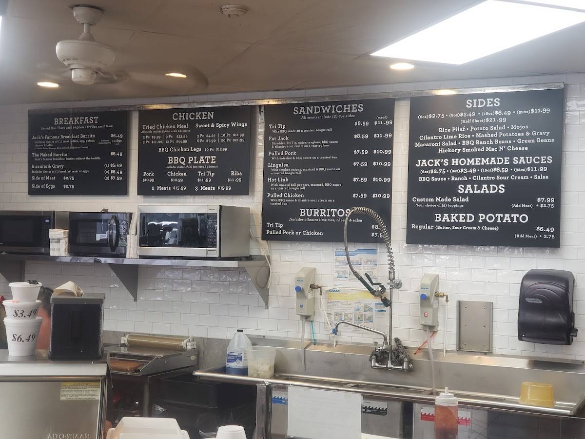 Menu at Jack's Git N Go restaurant, Tulare