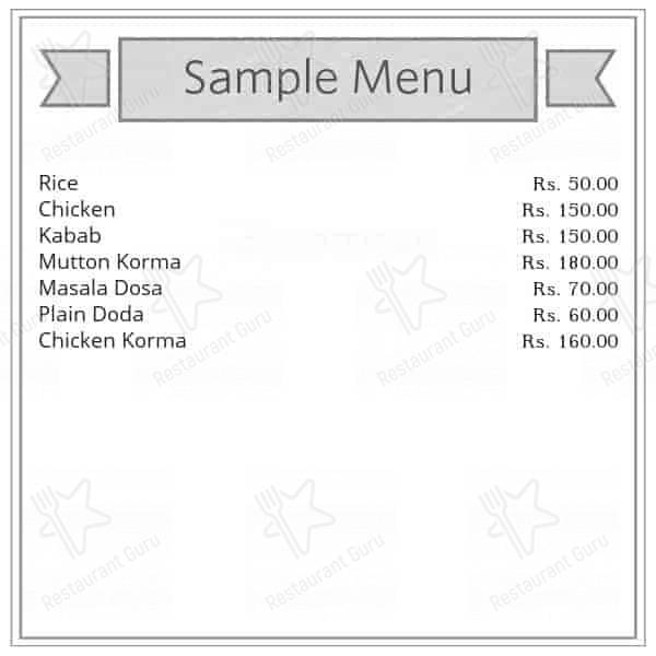 Menu at Jammu And Kashmir House, New Delhi, 9