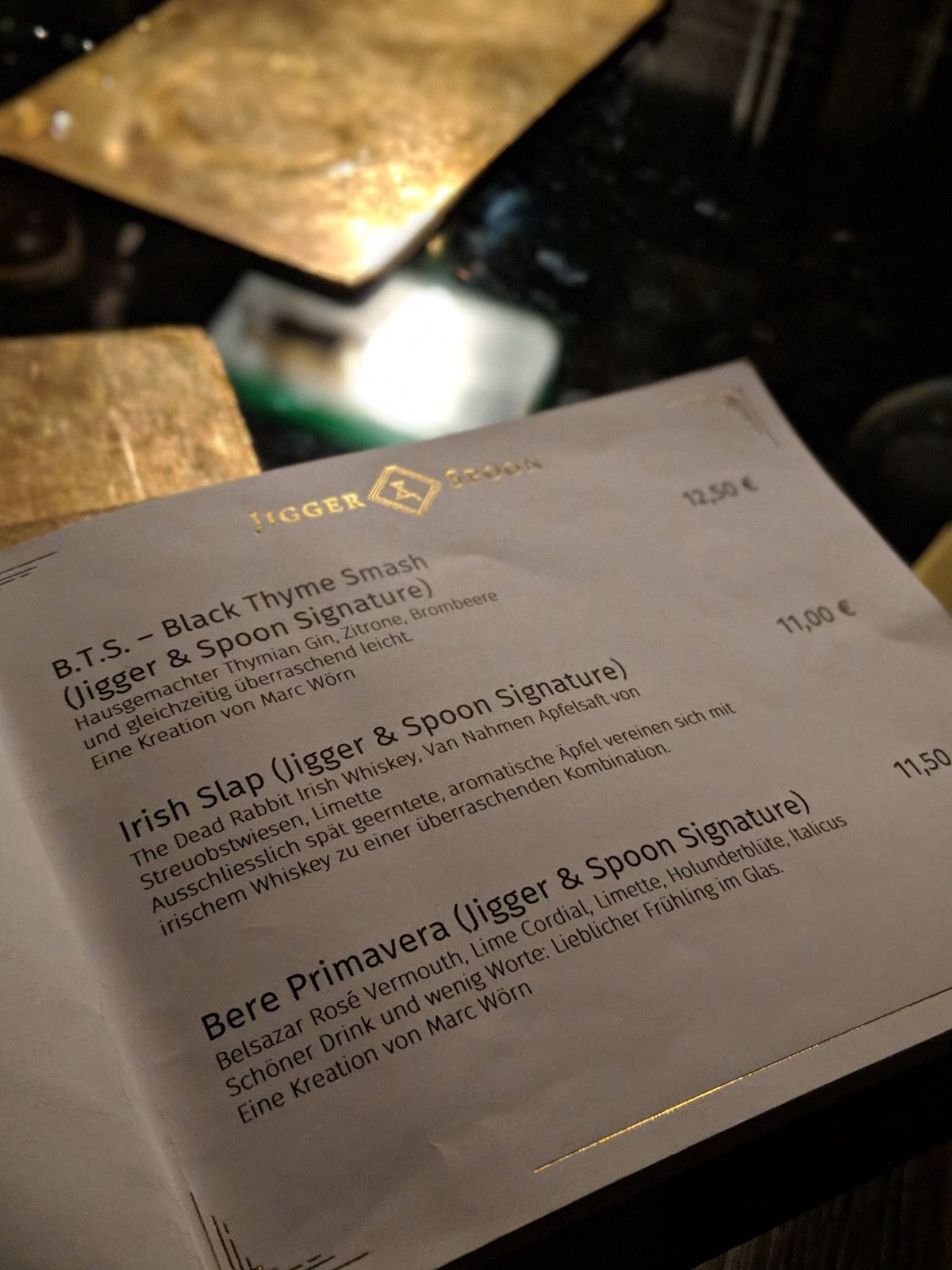 Speisekarte von Jigger & Spoon pub & Bar, Stuttgart