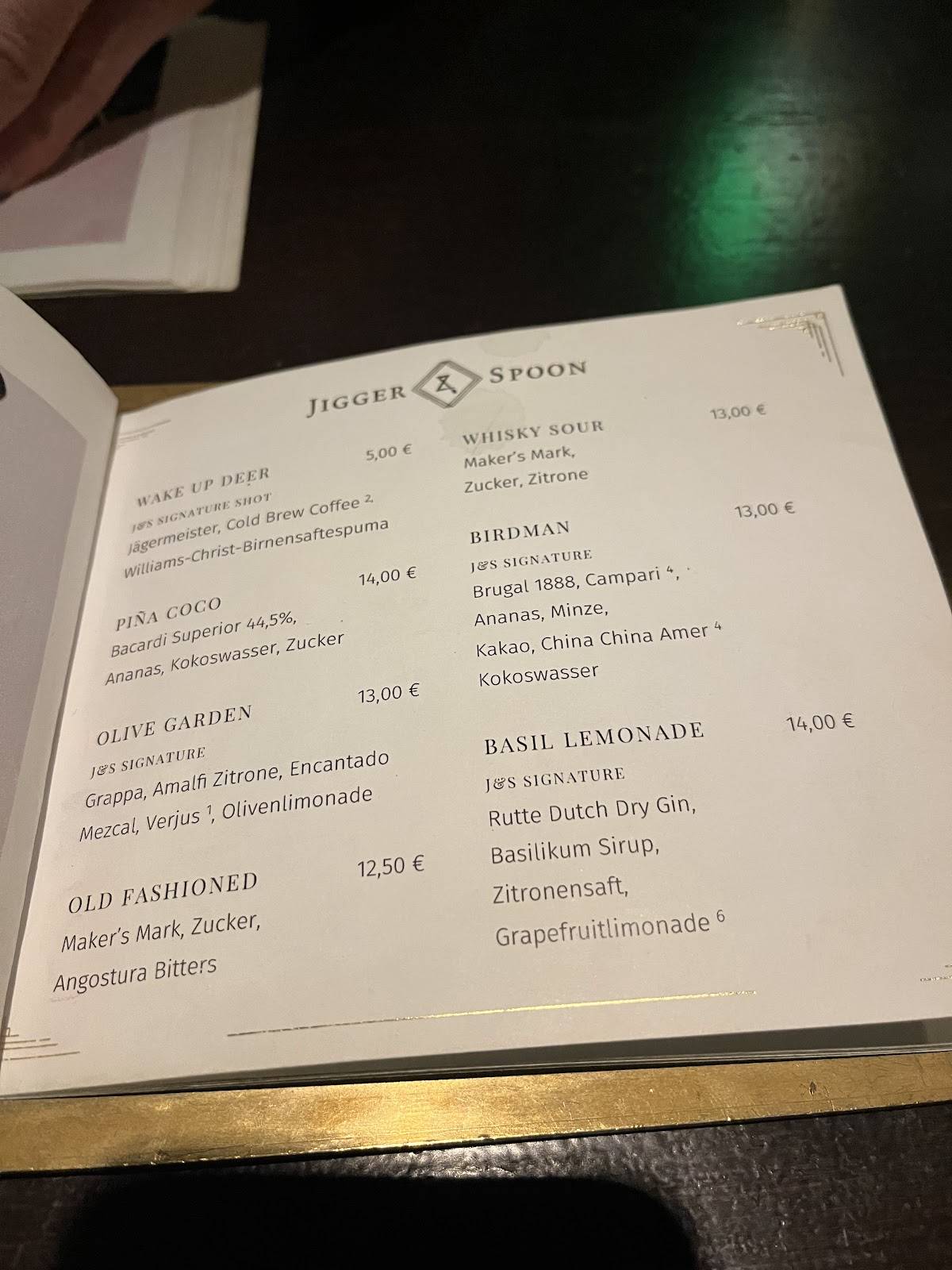 Speisekarte von Jigger & Spoon pub & Bar, Stuttgart