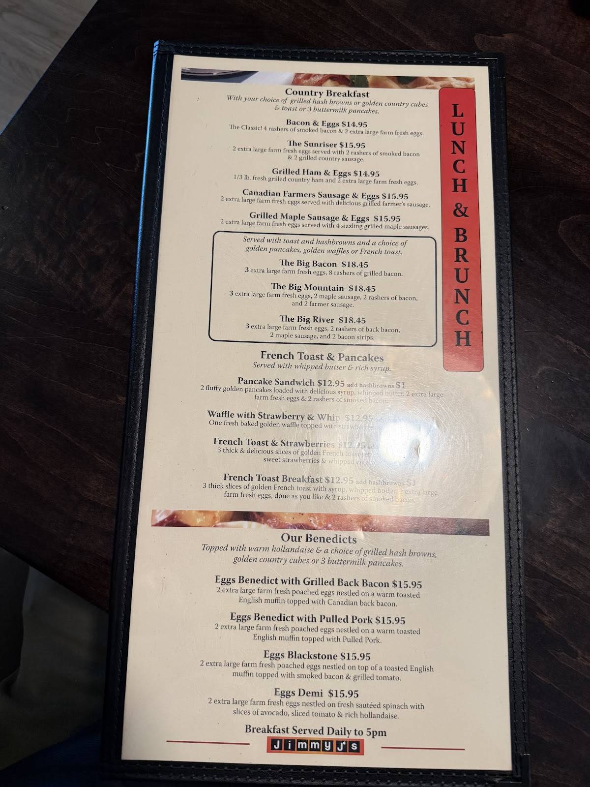 Menu at Jimmy J'S Grill restaurant, Chilliwack