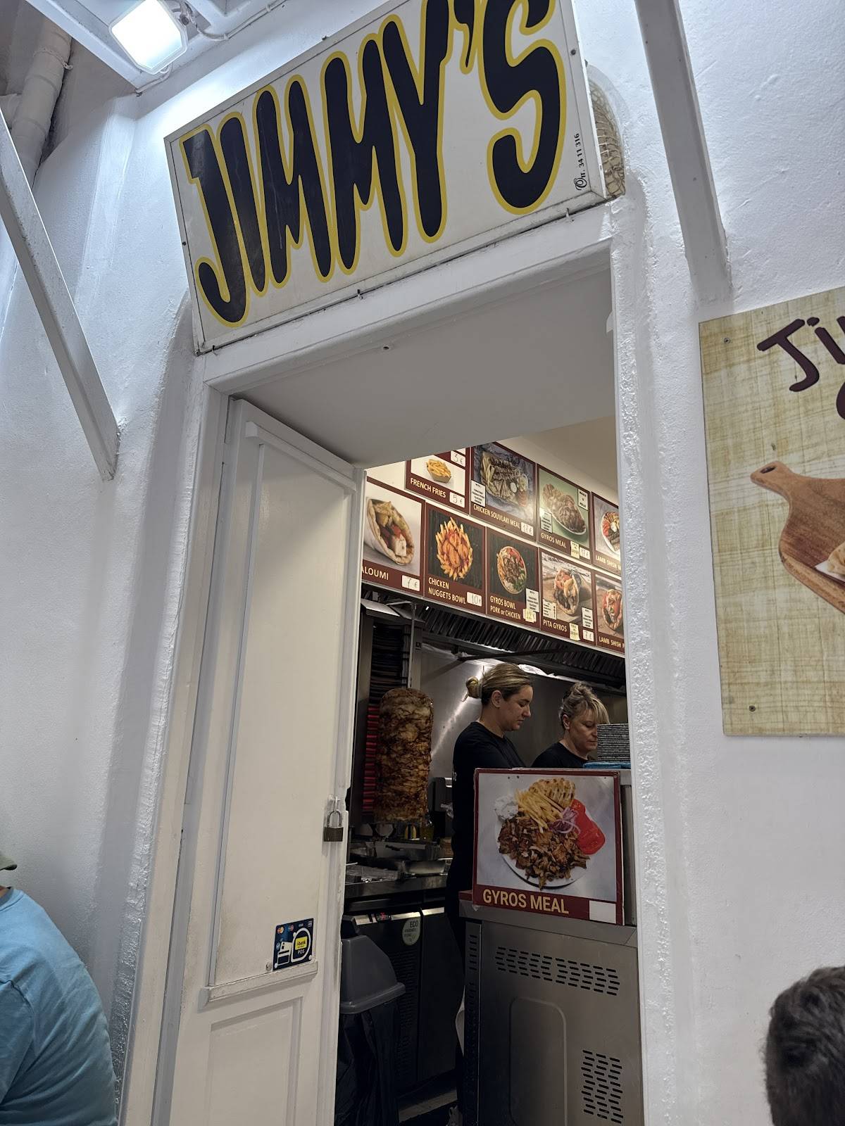 Menu at Jimmy's Gyros, Mikonos