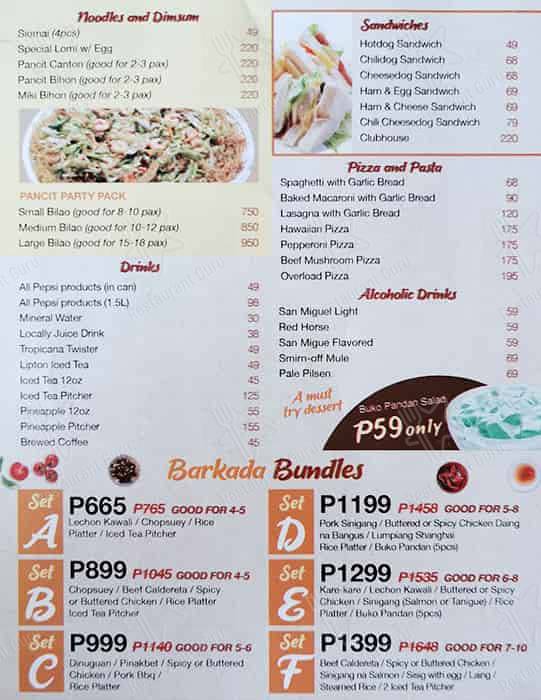 Menu at Joliant Restaurant BF Homes, Parañaque, Virginia