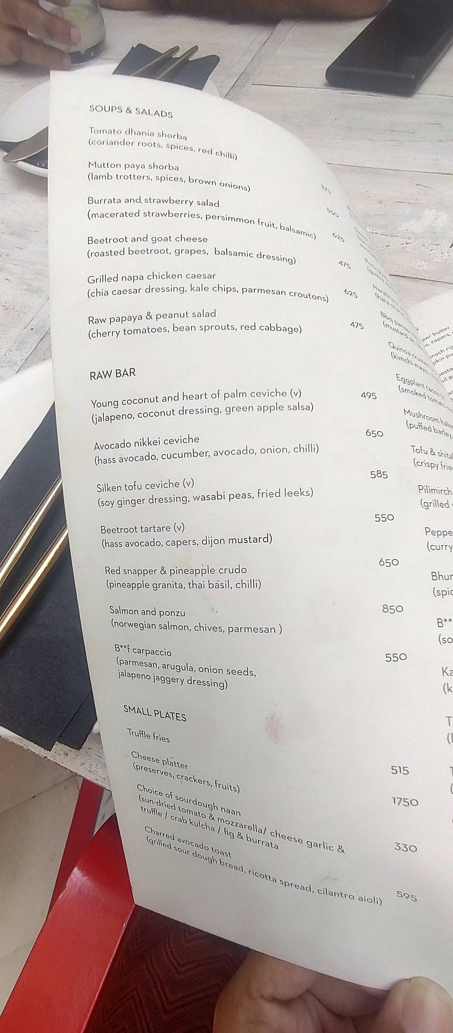 Menu at Joshi House, Mumbai, 602 Ambedkar Road