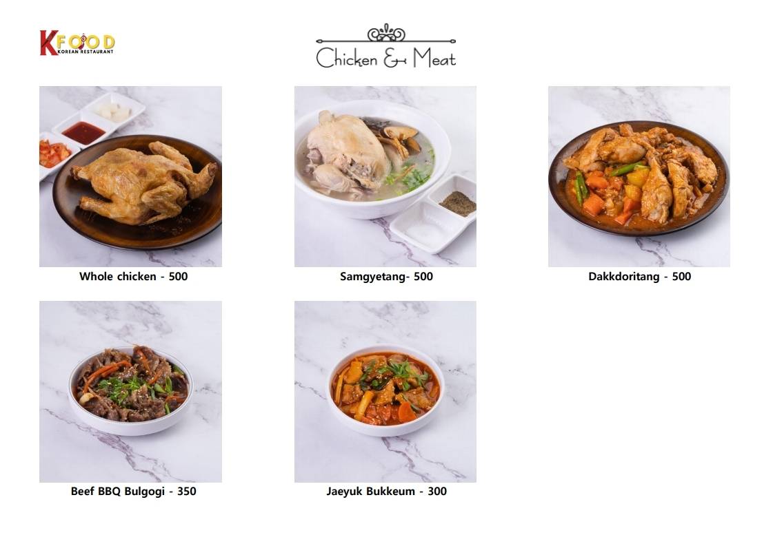 Menu at K Food restaurant, Mandaue City