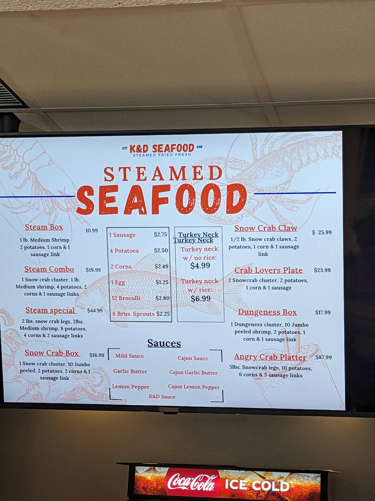 Menu at K D Seafood restaurant Mobile US 90