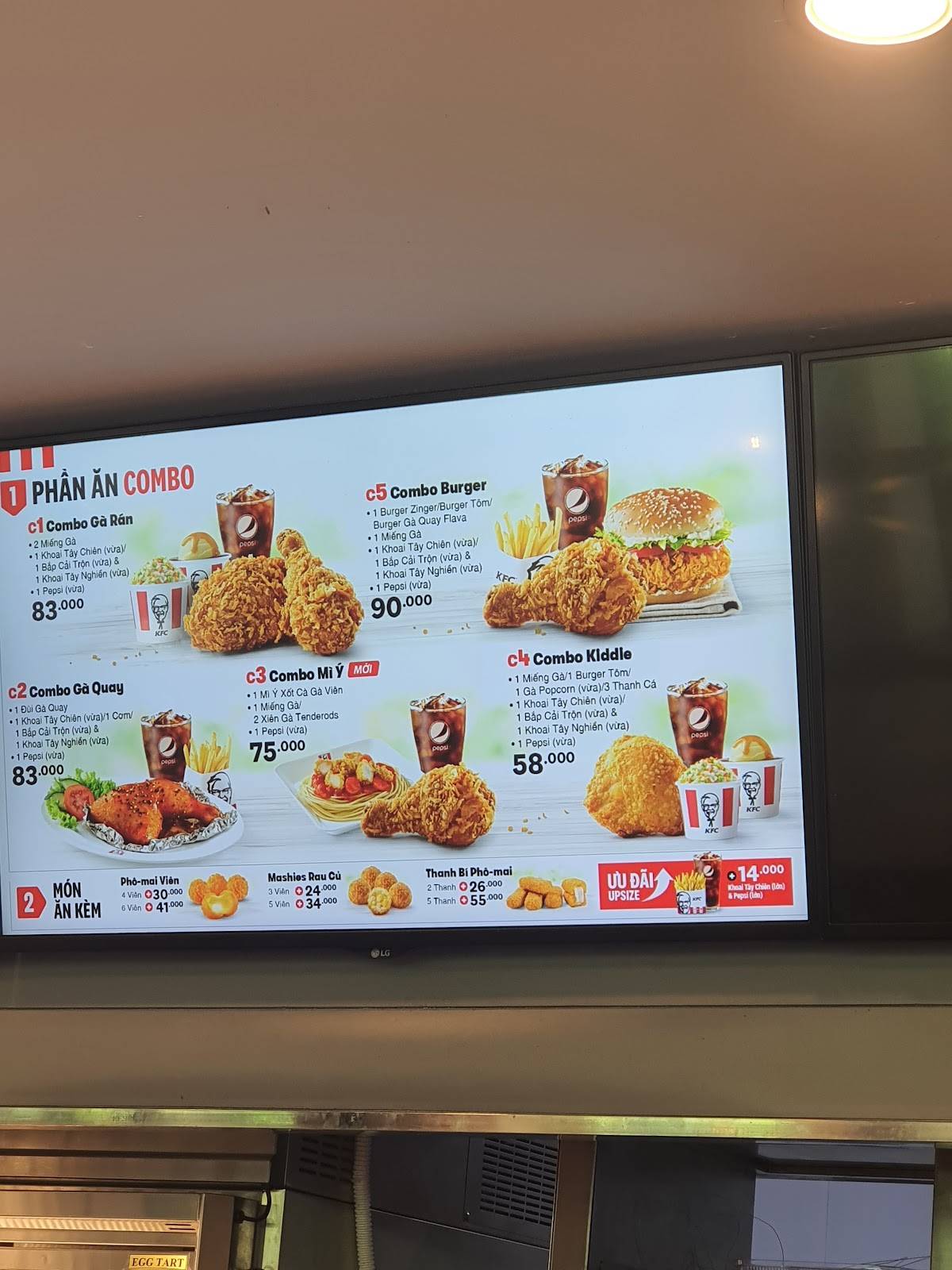 Menu at KFC Aeon Mall Long Bien restaurant, Hanoi
