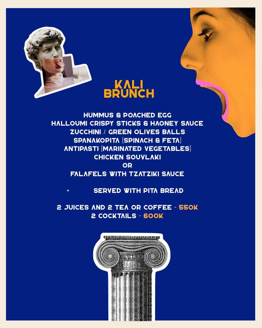 Menu at Kalí restaurant, Hanoi, 102 Quang An