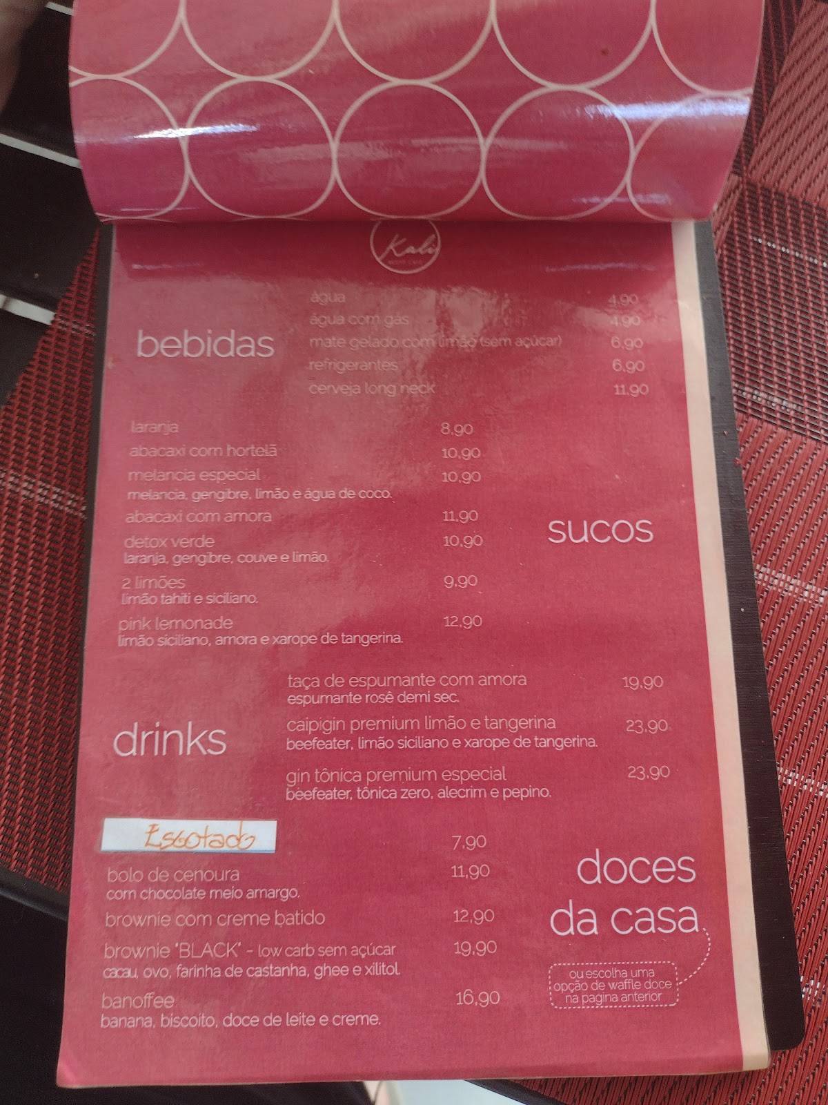 Menu em Kali Cozinha Saudável restaurante, Brasília