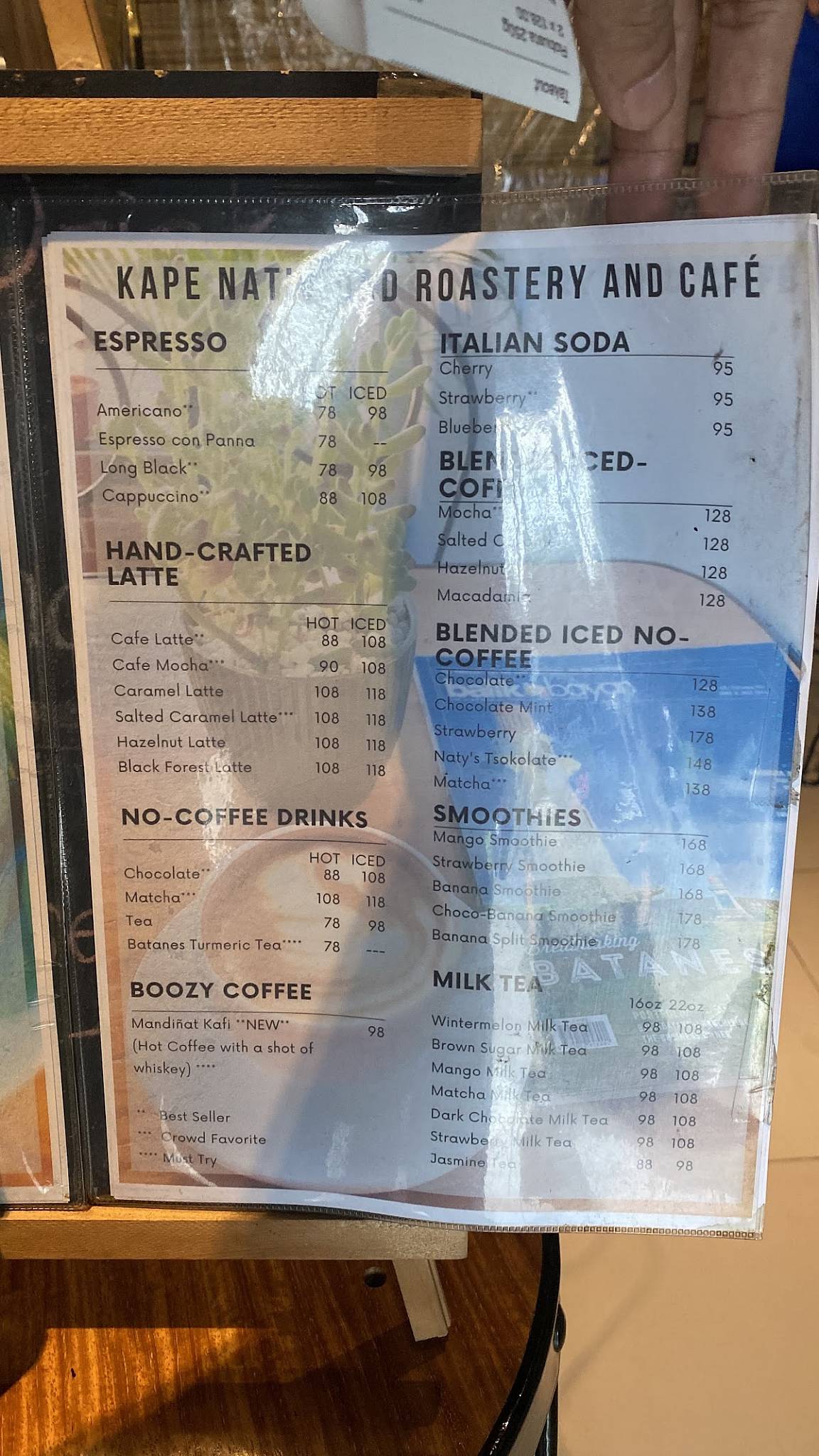 Menu at Kape Natividad Marilaque Tanay, Rizal restaurant, Tanay