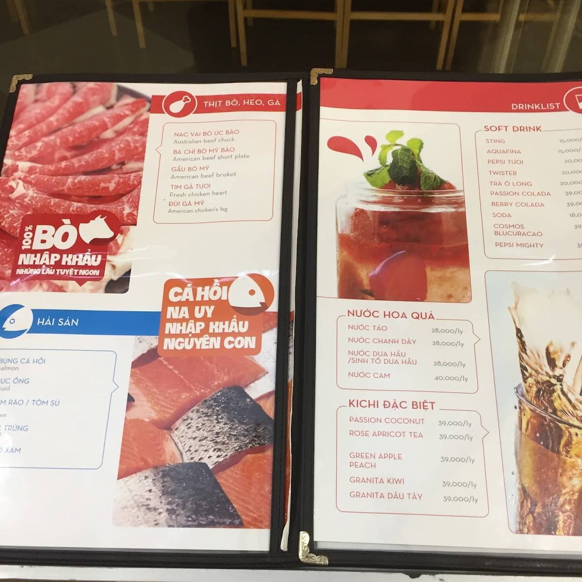 Menu at Kichi Kichi Royal City restaurant, Hanoi, B2-R4-37 Royal City