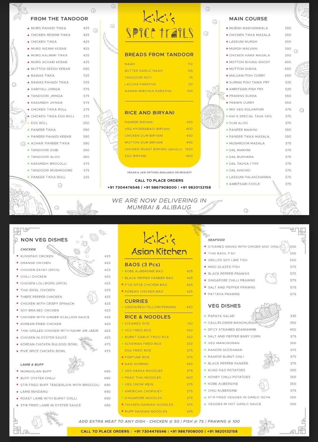 Menu at Kiki's Restobar, Alibaug, Alibag
