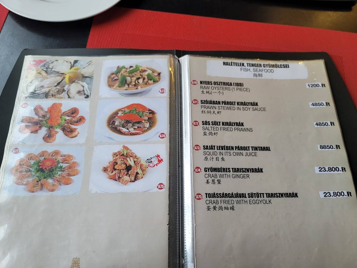 Menu at Kilenc Sárkány étterem (Nine Dragons Restaurant), Budapest