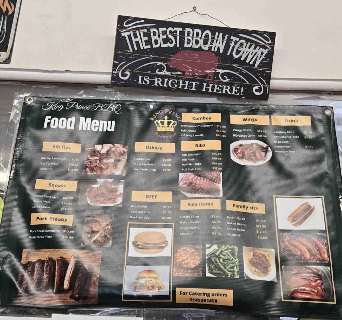 Menu at King Prince Bar B Que, St. Louis