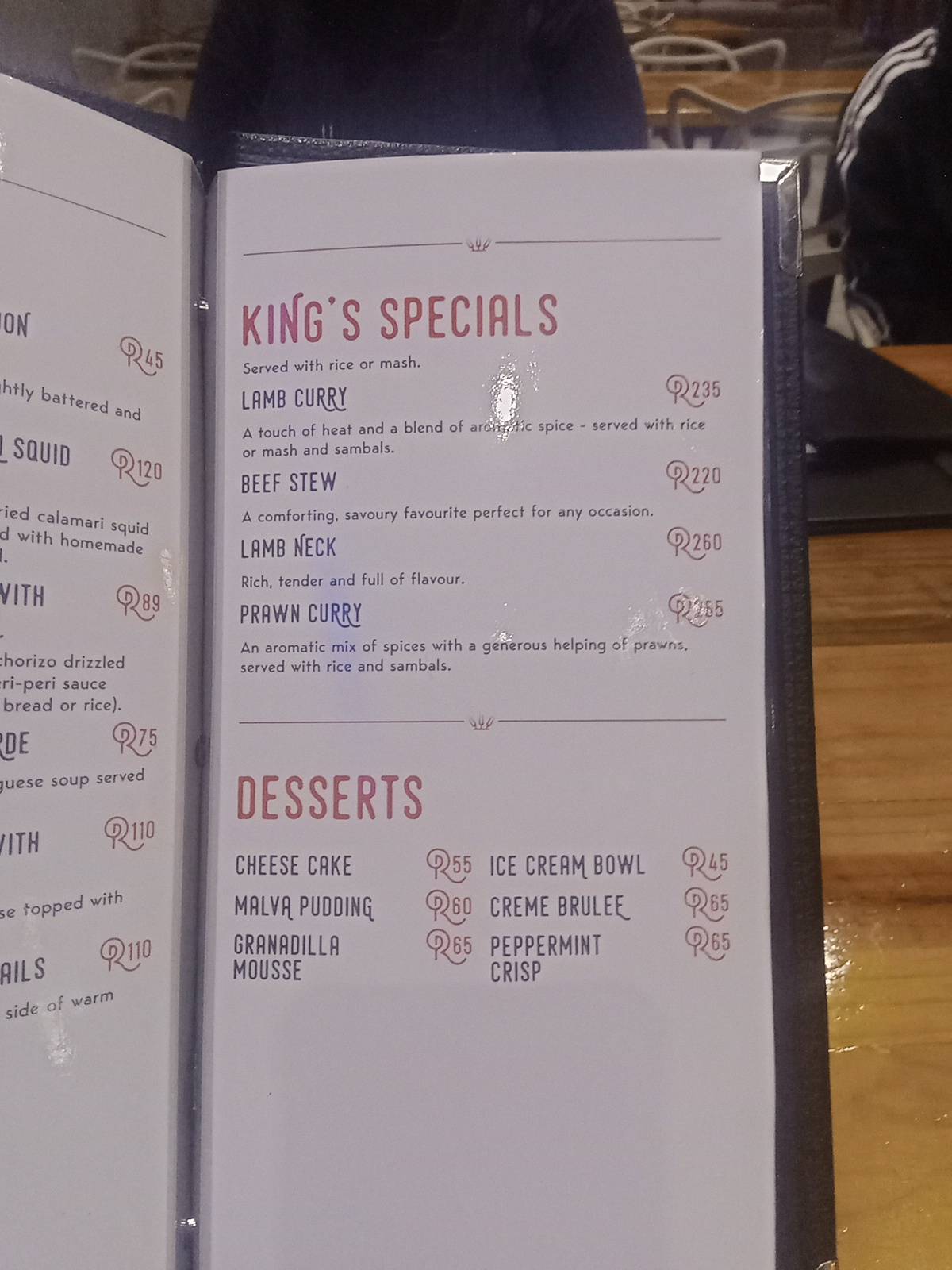 Menu at King of the Grill Boksburg restaurant, Boksburg
