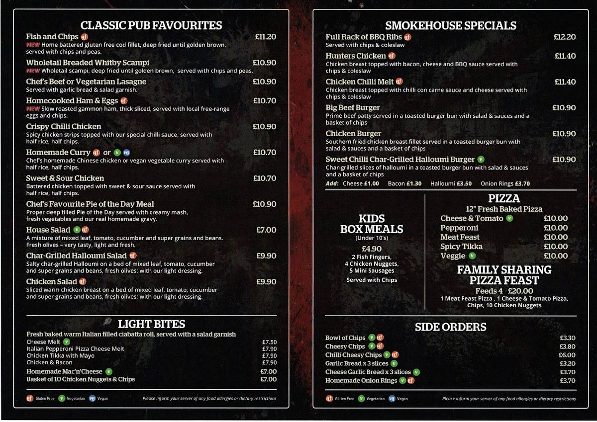 Menu at Kings Arms Town and Country Pub, Newent