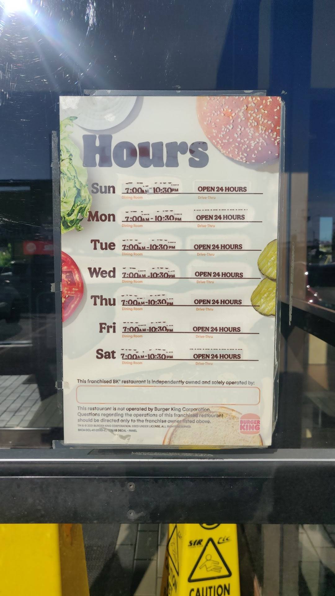 Menu at Burger King fast food, Kitchener, 809 Victoria St N