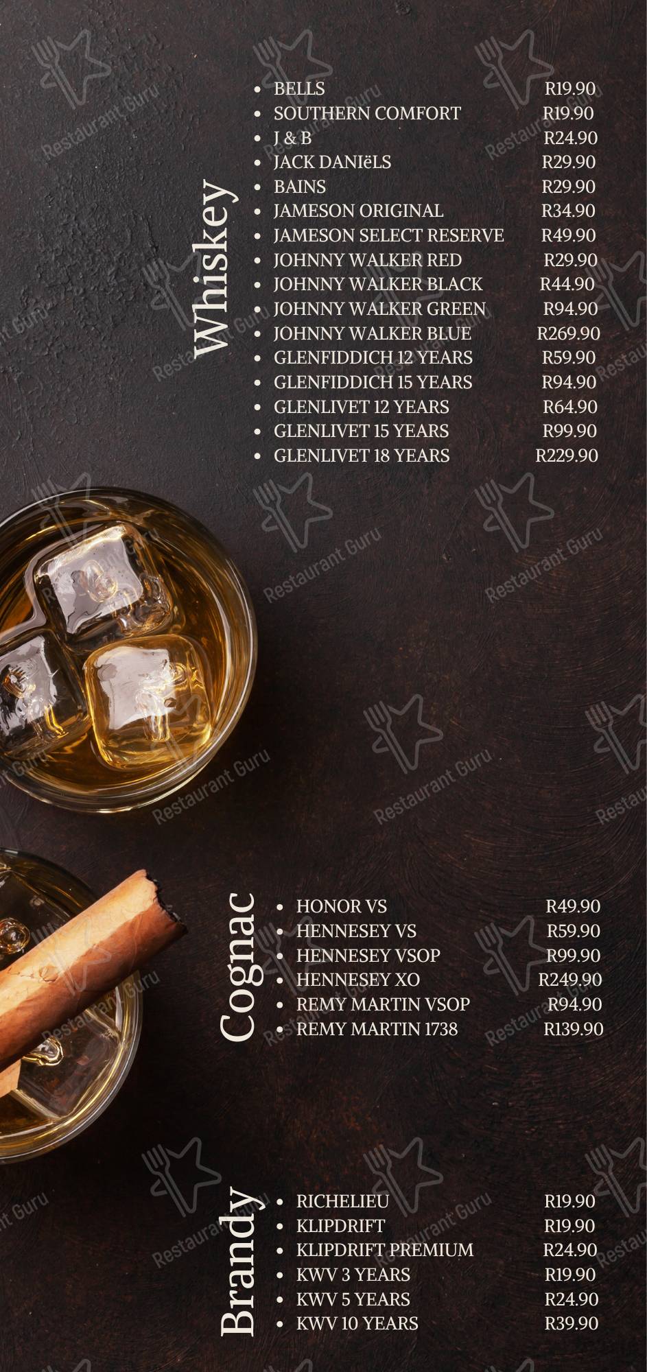 Menu at Re kaofela African cuisine restaurant, Klerksdorp