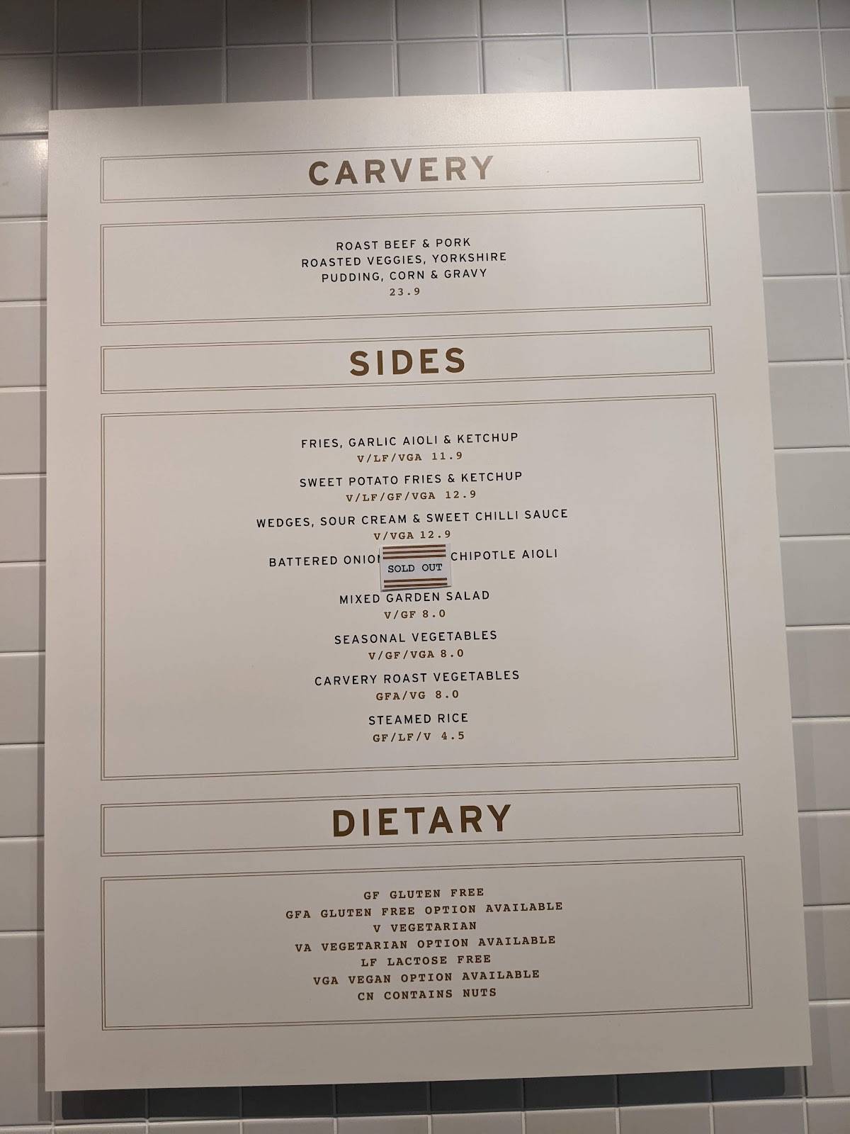 Menu at Knots Kitchen restaurant, West Lakes
