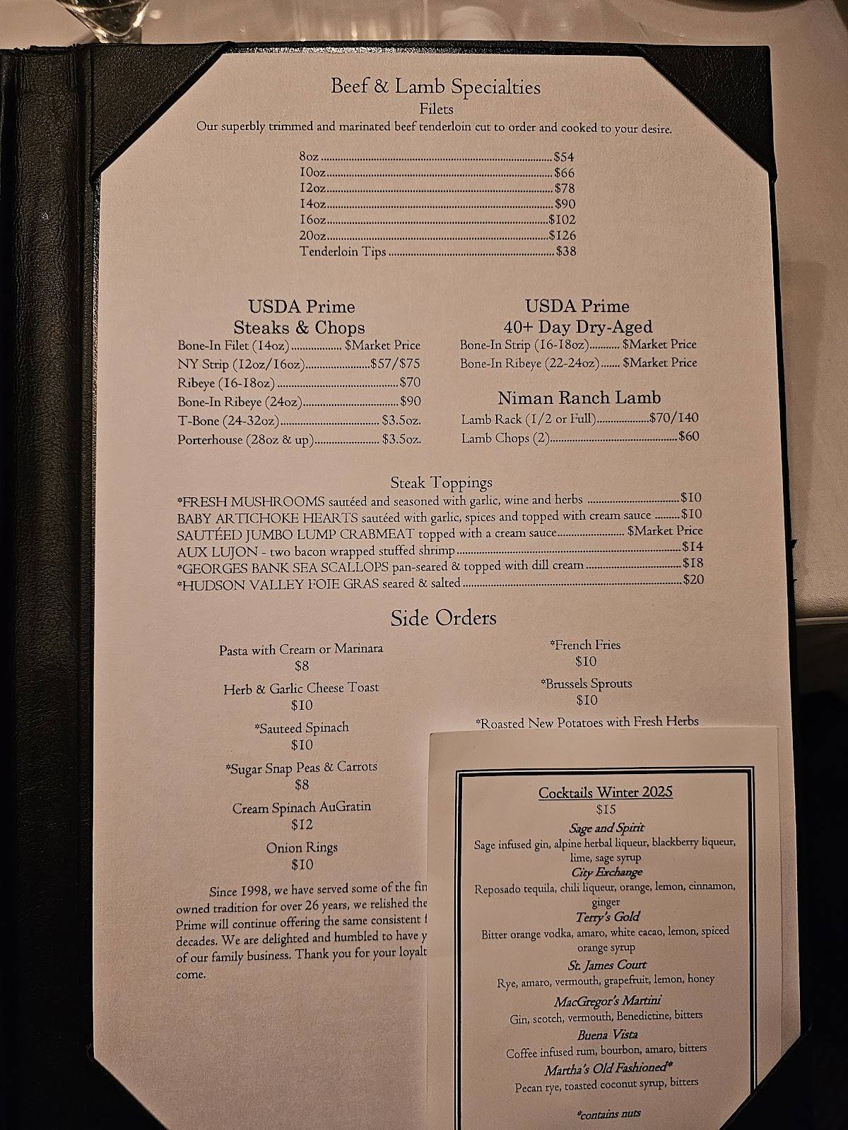 Menu at Koestler Prime pub & bar, Ridgeland
