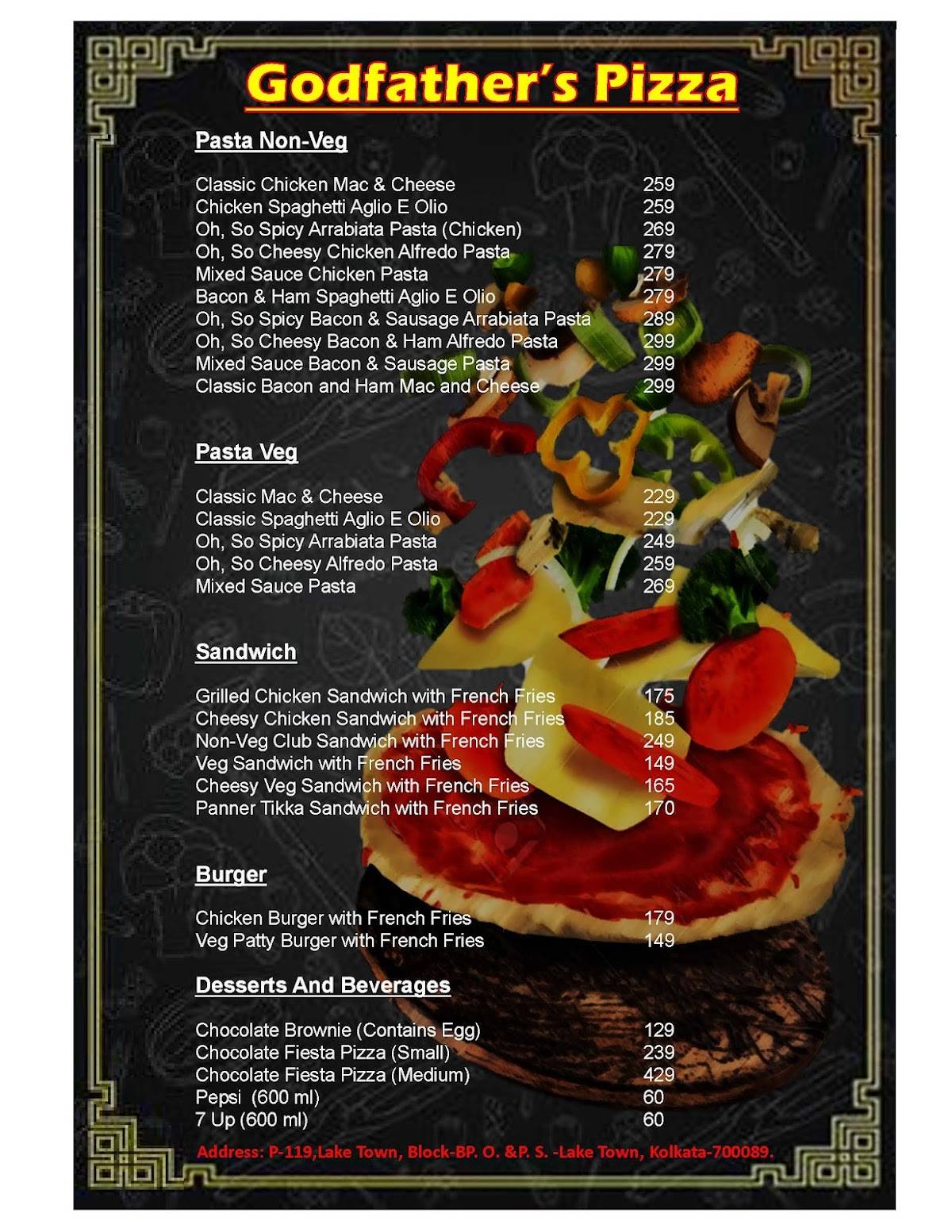 Menu at Godfather's Pizza, Kolkata
