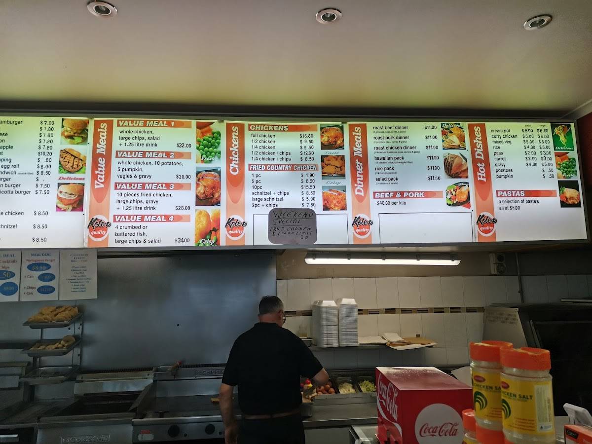 Menu at Kotez Chickens and Takeaway fast food, Bellambi