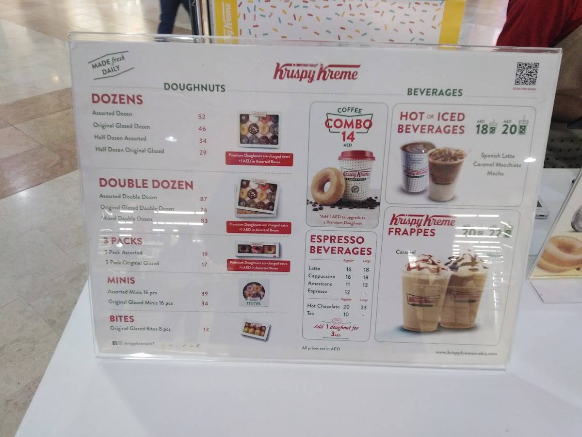 Menu at Krispy Kreme desserts, Ras Al-Khaimah, Al