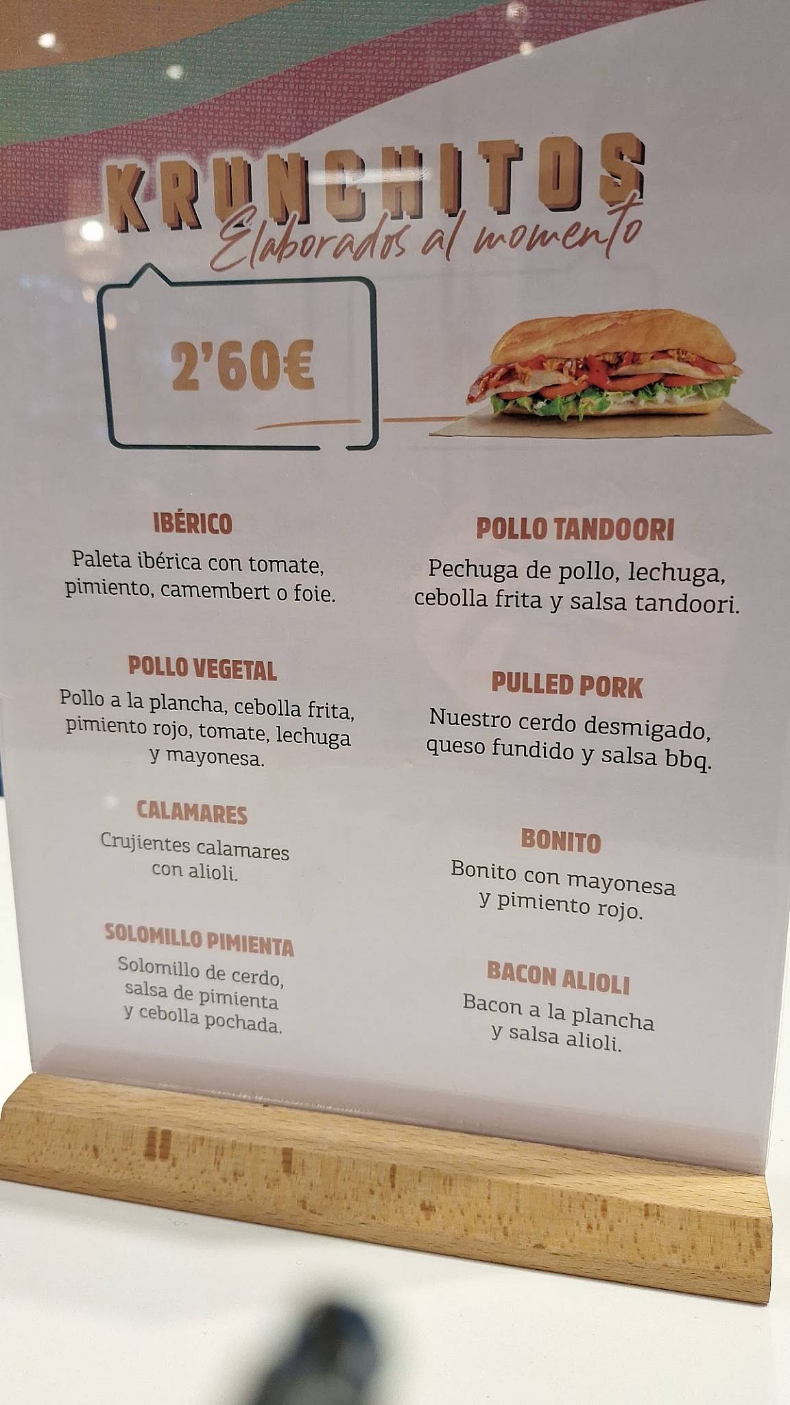 Carta del restaurante Krunch Las Arenas, Guecho, Particular del Club Kalea