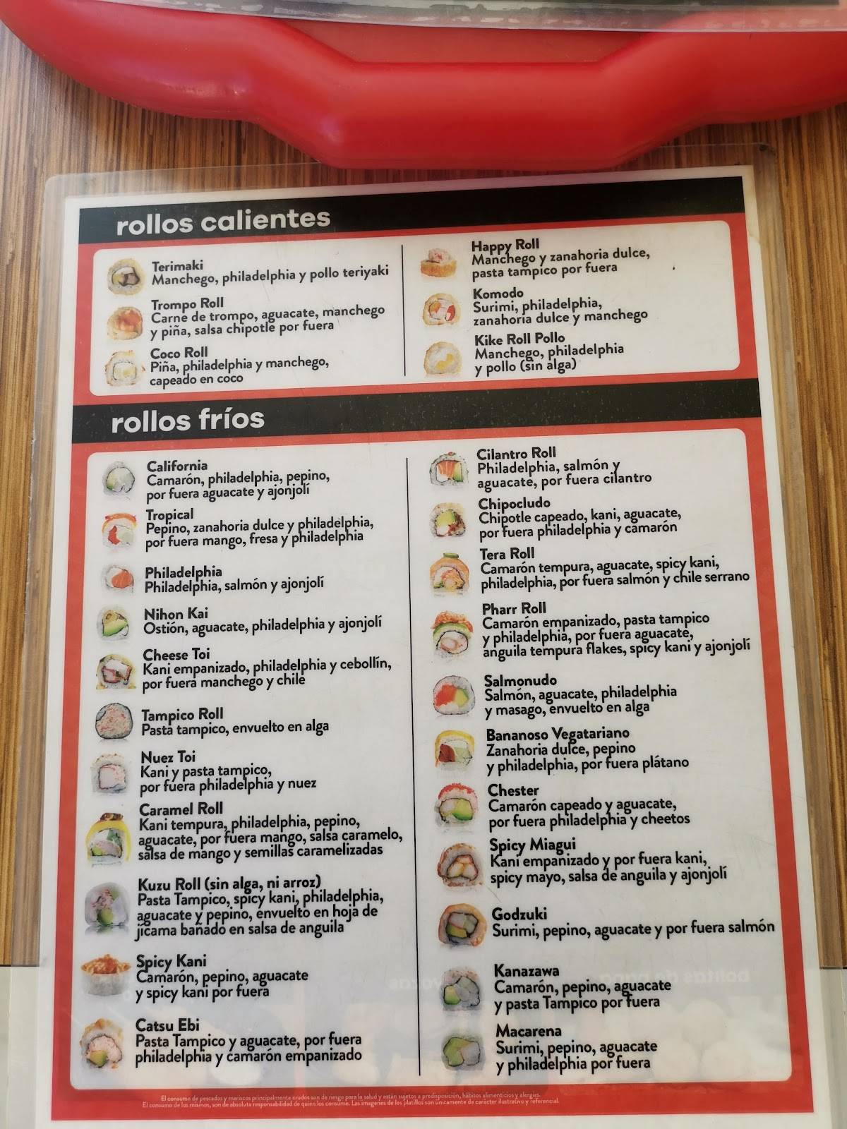 Carta del restaurante Kurai Plaza Del Parque Madero, Ciudad Madero ...