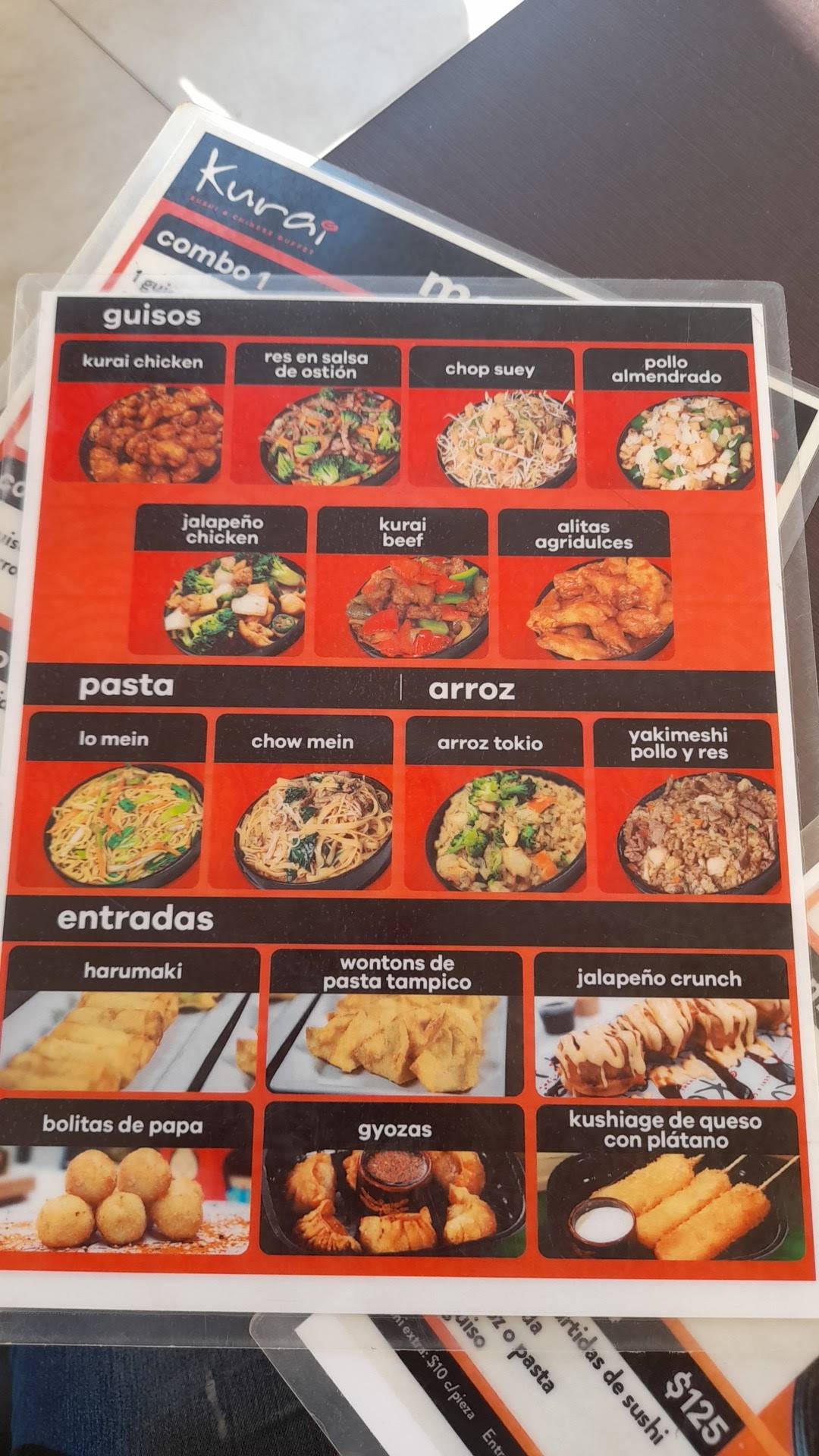 Carta del restaurante Kurai Plaza Del Parque Madero, Ciudad Madero ...